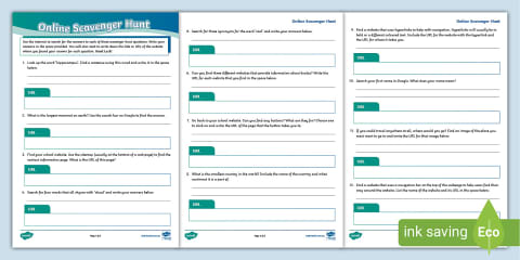Internet Scavenger Hunt