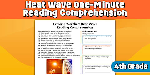 Fourth Grade Extreme Weather: Winter Storm 60-Second Reading Passage ...