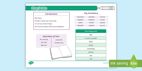 KS1 Diary Entry Planner Worksheet