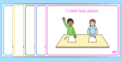 Table Help Signs - table signs, signs, labels, classroom display