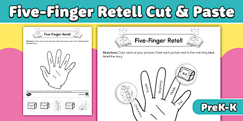 Foundation Phase Home Language - 5 Finger Retell - Worksheet (CAPS Aligned)