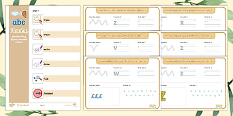 Zigzag Monster Letter Formation Worksheet