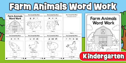 First Grade Farm Animals Count, Tally, and Graph Worksheet