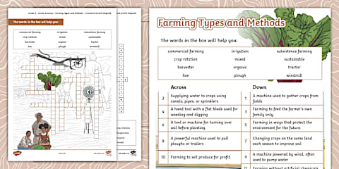 History of Farming Sequencing Worksheet