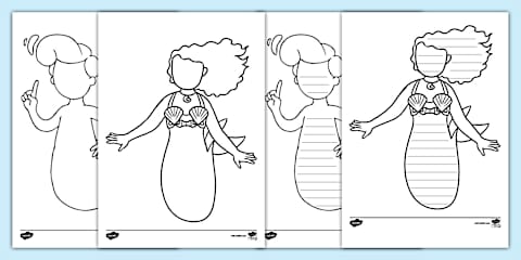 The Little Mermaid Writing Frames - writing template, stories