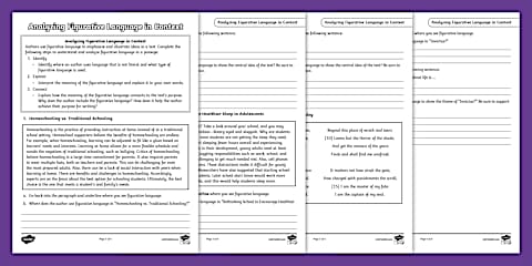 Sixth Grade Figurative Language Worksheet