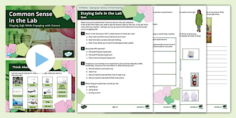 Identify Lab Safety and Equipment Worksheet for 3rd-5th Grade