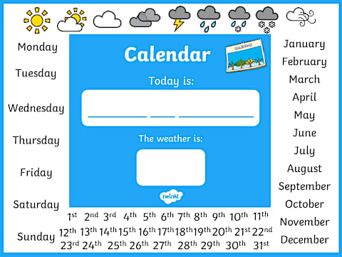 Daily Calendar/Weather Chart