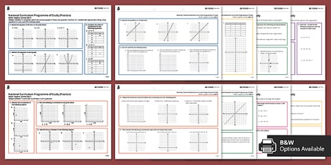 Years 7-10 Maths National Curriculum Practice - Algebra Revision Set 2