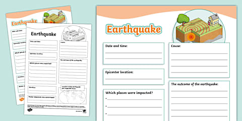 KS1 Natural Disasters Fact File Template