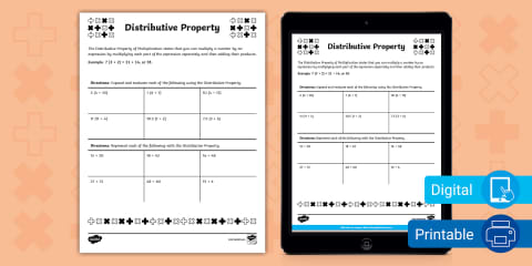 Sixth Grade Distributive Property Math Maze Worksheet