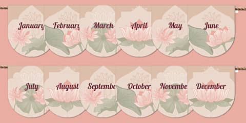 Colourful Botanical Themed Our Birthday Wall Display Banner