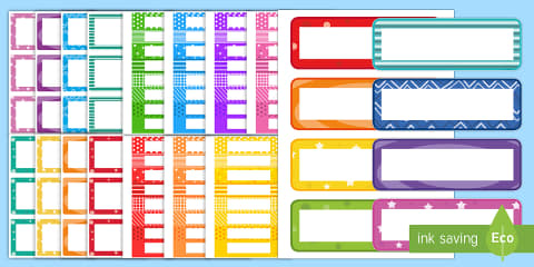 Multicolour Pattern Locker Labels - labels, signs, name labels, lebels ...