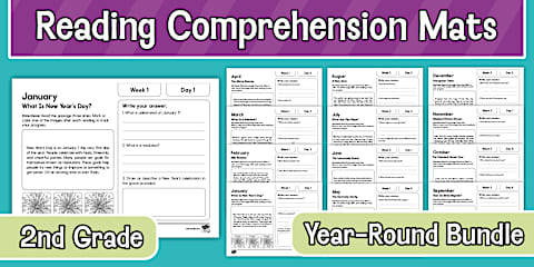 Second Grade April Daily Reading Comprehension Mats