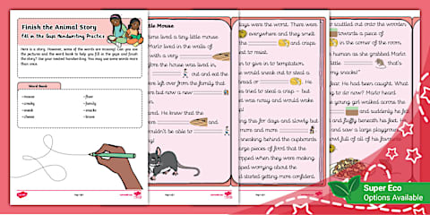 Finish the Fable Fill in the Gaps Handwriting Practice (Ages 5 - 7)