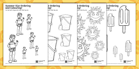 Big and Small Colouring Page