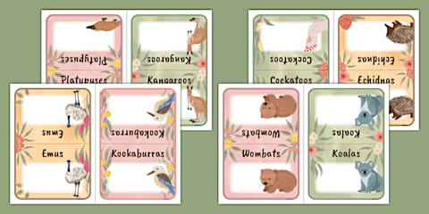 Home Among the Gum Trees Themed Square Name Labels
