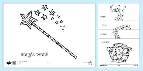 Wizards Doodle Colouring Pages