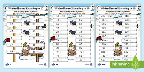 Rounding Off to The Nearest 10 - Differentiated Worksheets