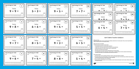 Jump Strategy Two-digit Numbers Exit Tickets