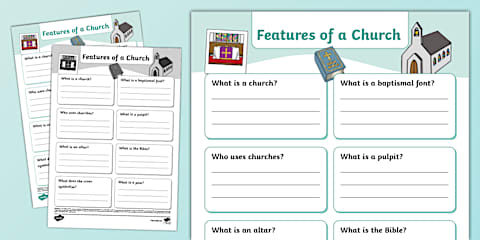 Places of Worship Church Worksheet