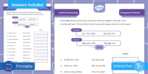 7+ Verbal Reasoning Pack