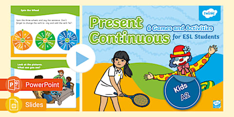 ESL Present Continuous Worksheet [Kids, A1-A2]