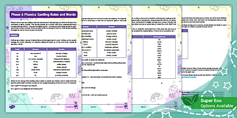Twinkl Phonics Level 6 Weeks 21-30 Spelling Rules Posters