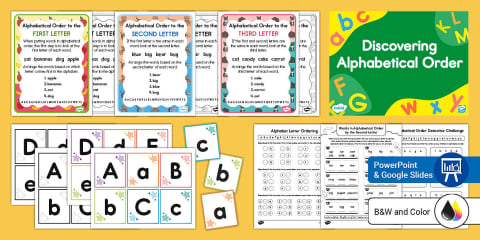 Second Grade Discovering Alphabetical Order PowerPoint & Google Slides
