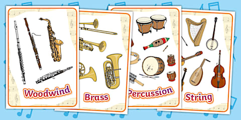 Orchestra Instrument Families Sorting Cards