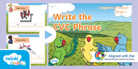 Linguistic Phonics Stage 1 Write the CVC Phrase Set 1 PowerPoint