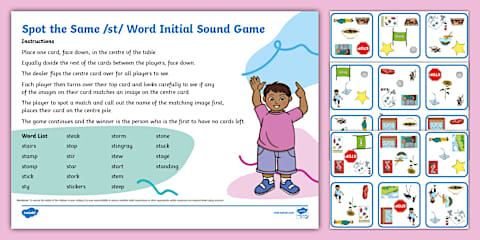 Spot the Same /sk/ Word Initial Sound Game