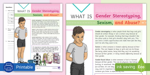 RSHP Gender Stereotypes and Equality PowerPoint
