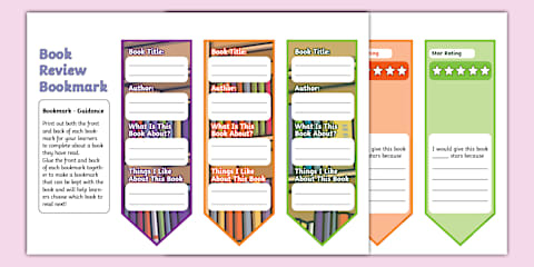 Book Recommendations Editable Bookmarks