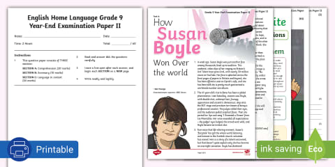 Grade 9 English Home Language Writing Assessment Term 4