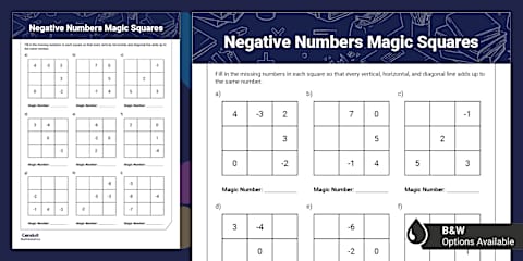 Negative Number Crossnumber Puzzle (Ages 10 - 11)