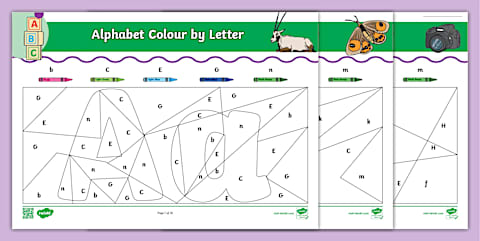 Alphabet Colour by Letter - Uppercase Letters