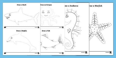Draw an Ocean Pencil Control Activity