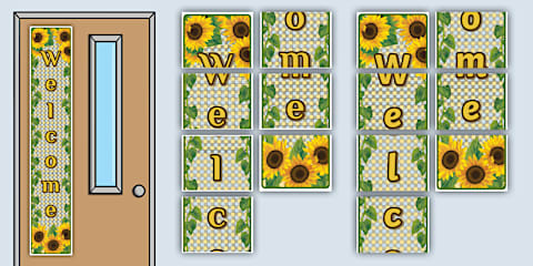 Sunflower-Themed Classroom Birthday Chart Poster