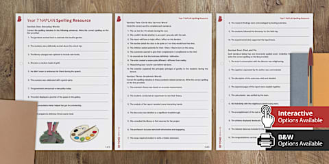 Year 7 NAPLAN Language Conventions Practice Test