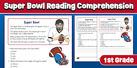 First Grade George Washington Reading Passage Comprehension Worksheet