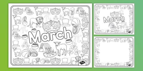 Let's Doodle! February Coloring Sheets