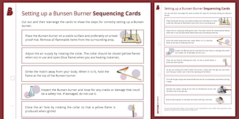 Parts of a Bunsen Burner Labelling Activity