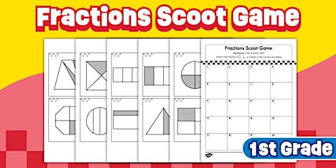 First Grade Fraction Bingo Game