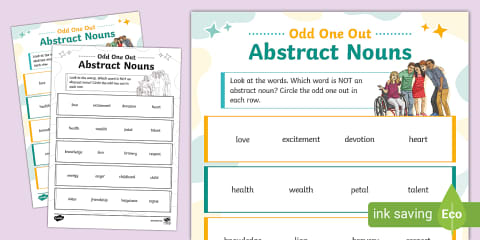 Abstract Nouns Activity Sheet