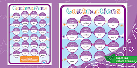 Contractions Display Poster