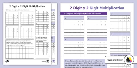 Two-Digit by Two-Digit Multiplication Pack for 4th-5th Grade
