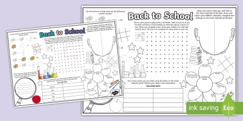 Back to School Activity Mat Years 3-4