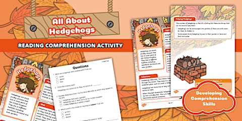 Parts of a Hedgehog Photo Labelling Activity