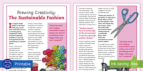Fast Fashion Reading Comprehension